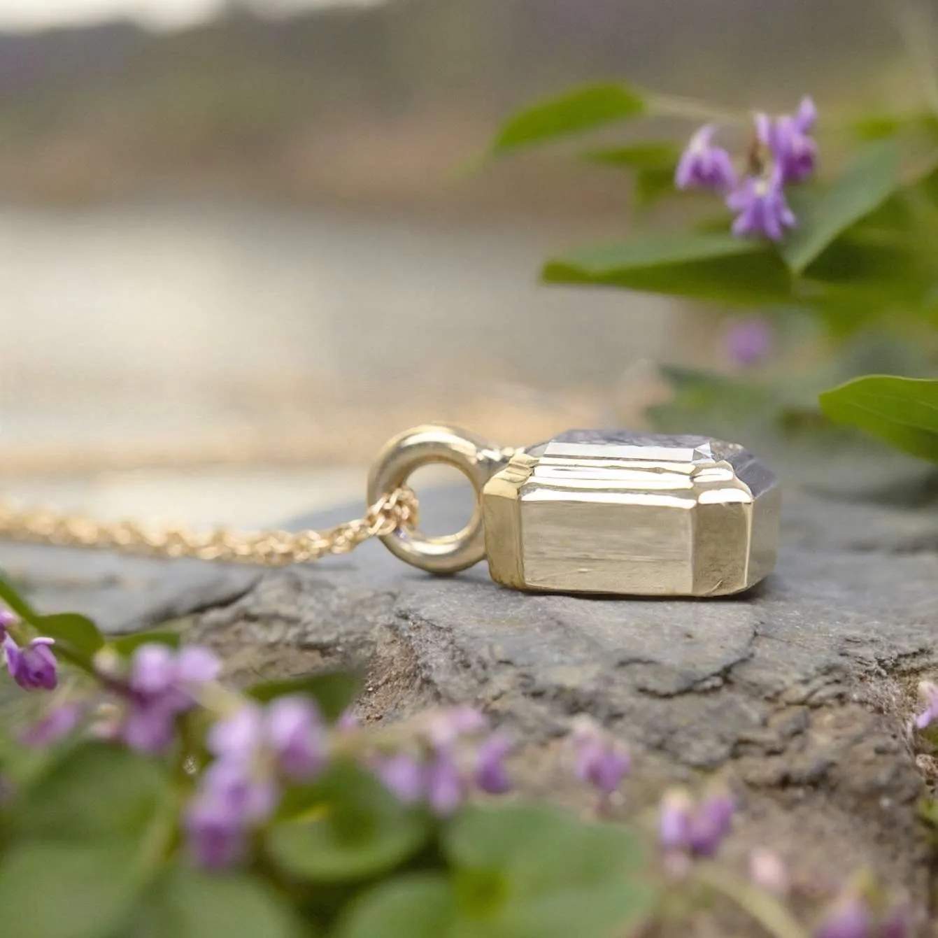 Handcrafted Cremation Ash Necklace with Lab Grown Diamond