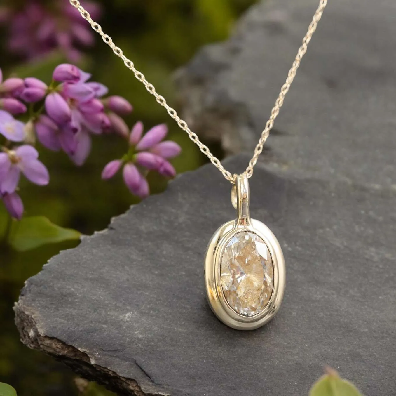 Handcrafted Cremation Ash Necklace with Lab Grown Diamond