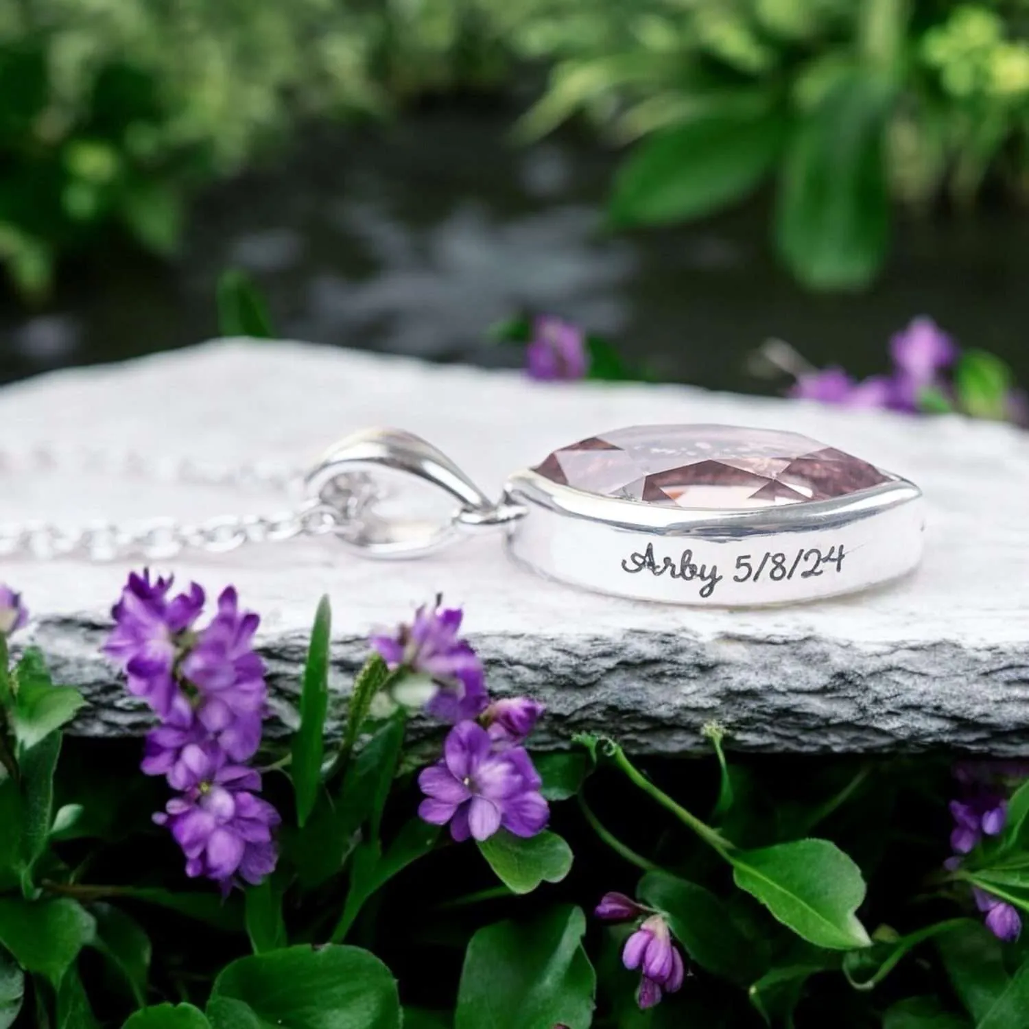 The “Mira” Necklace • Portrait Cut Cremation Ash Necklace | Sugarberry ...